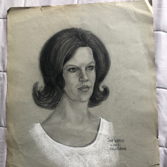 Art | Original Graphite Female Portrait From 1965 | Poshmark